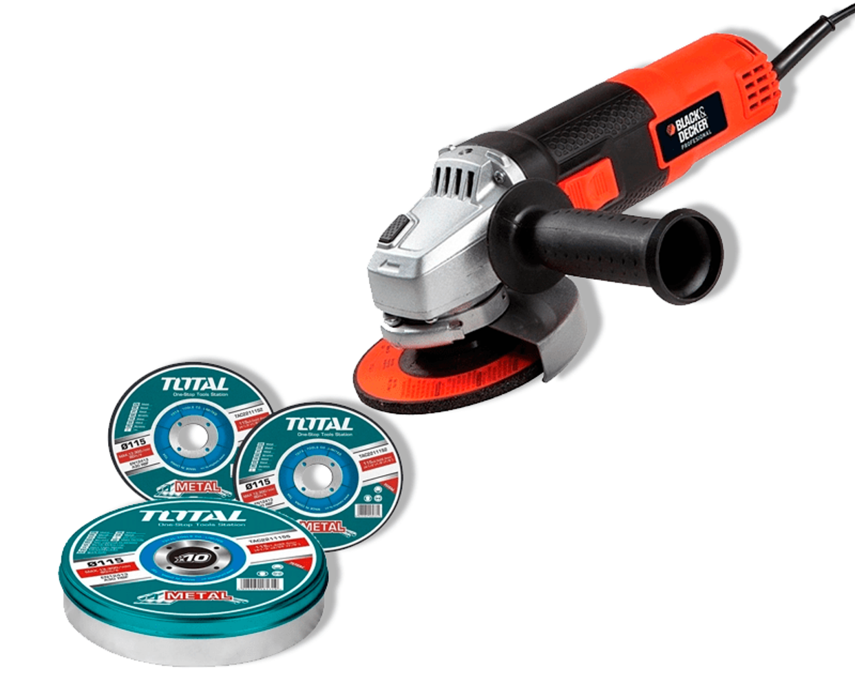 Amoladora Angular 820w Black+ Decker + Disco De Corte 115mm
