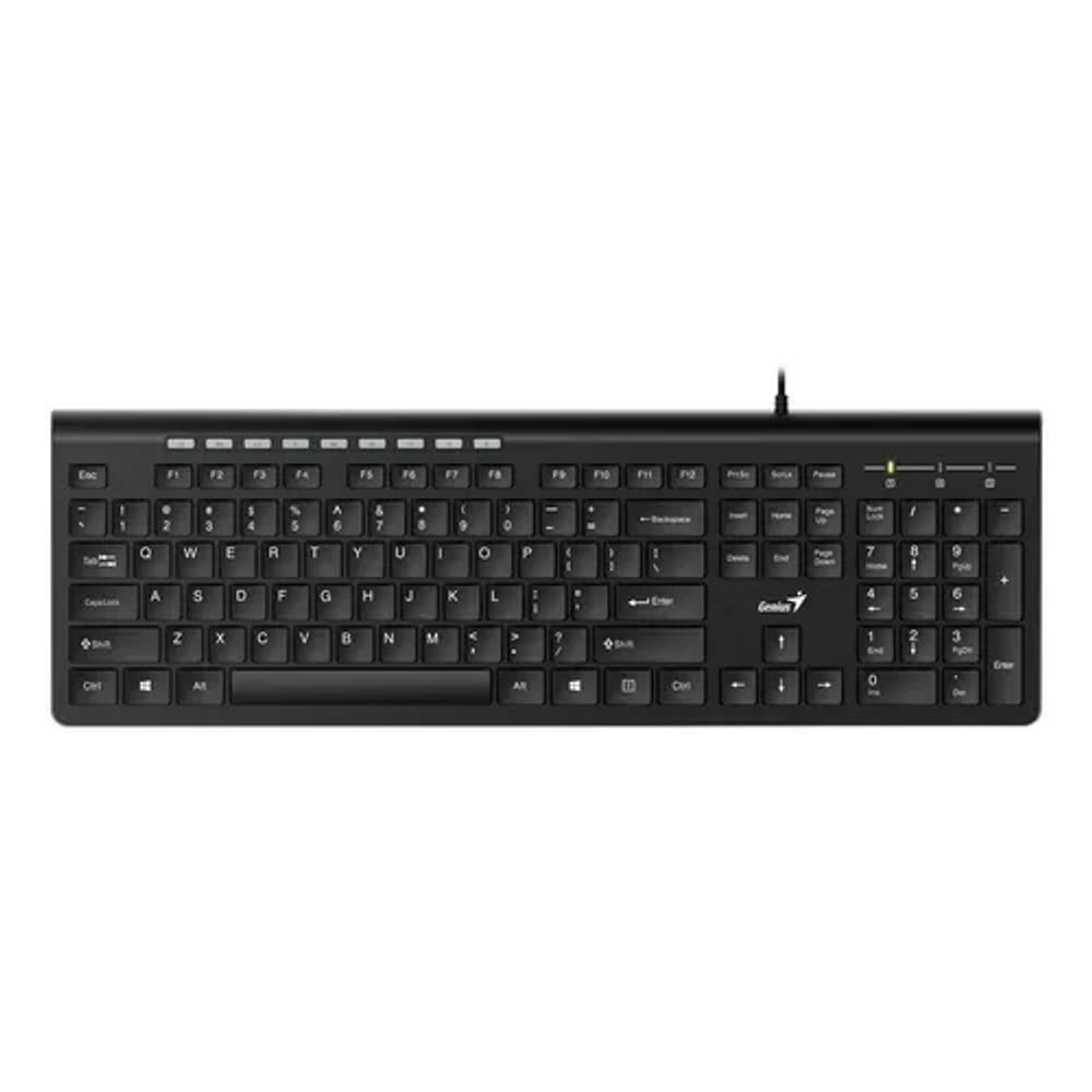 Teclado Genius SlimStar 230 QWERTY Con Cable Usb Negro