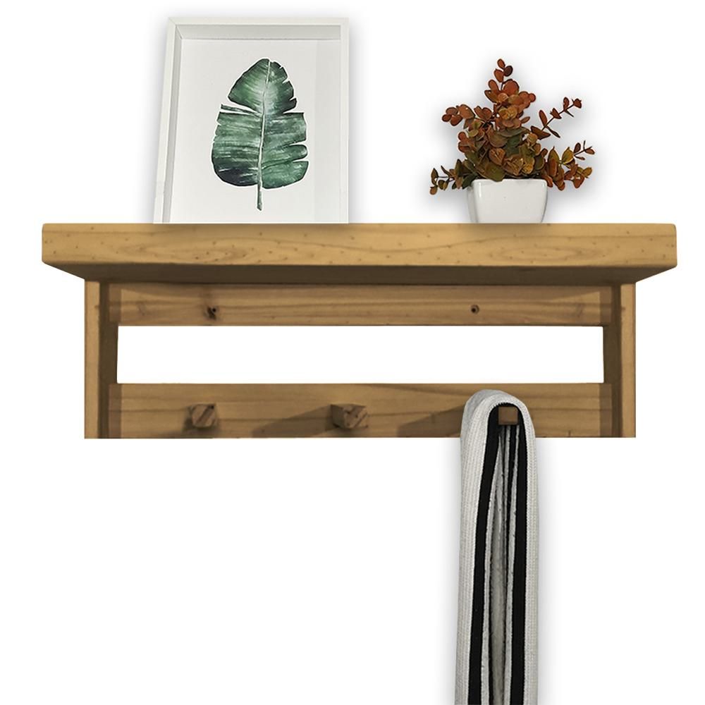 Perchero Colgante 40 Cm 3 Agarres Con Estante Sajo Color Roble