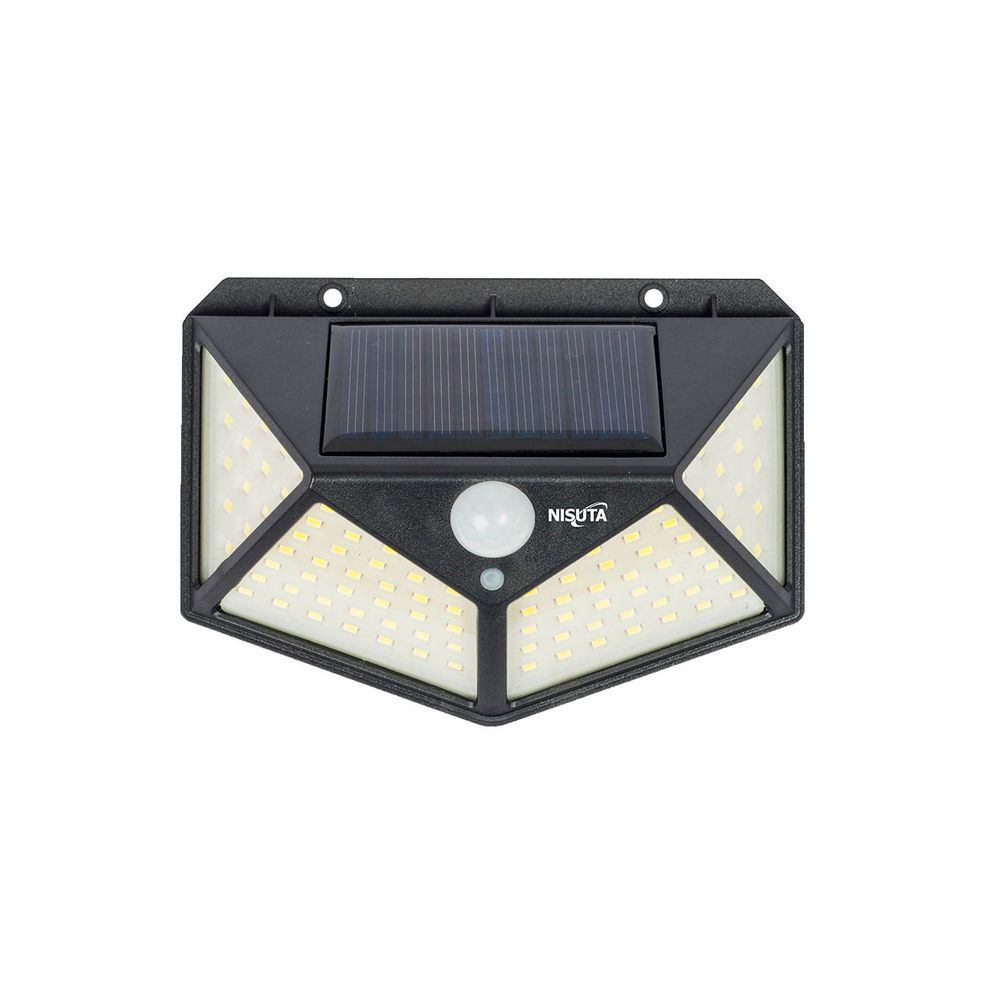 Luz Solar con 100 leds para Pared con sensor de movimiento Nisuta NSSOL8