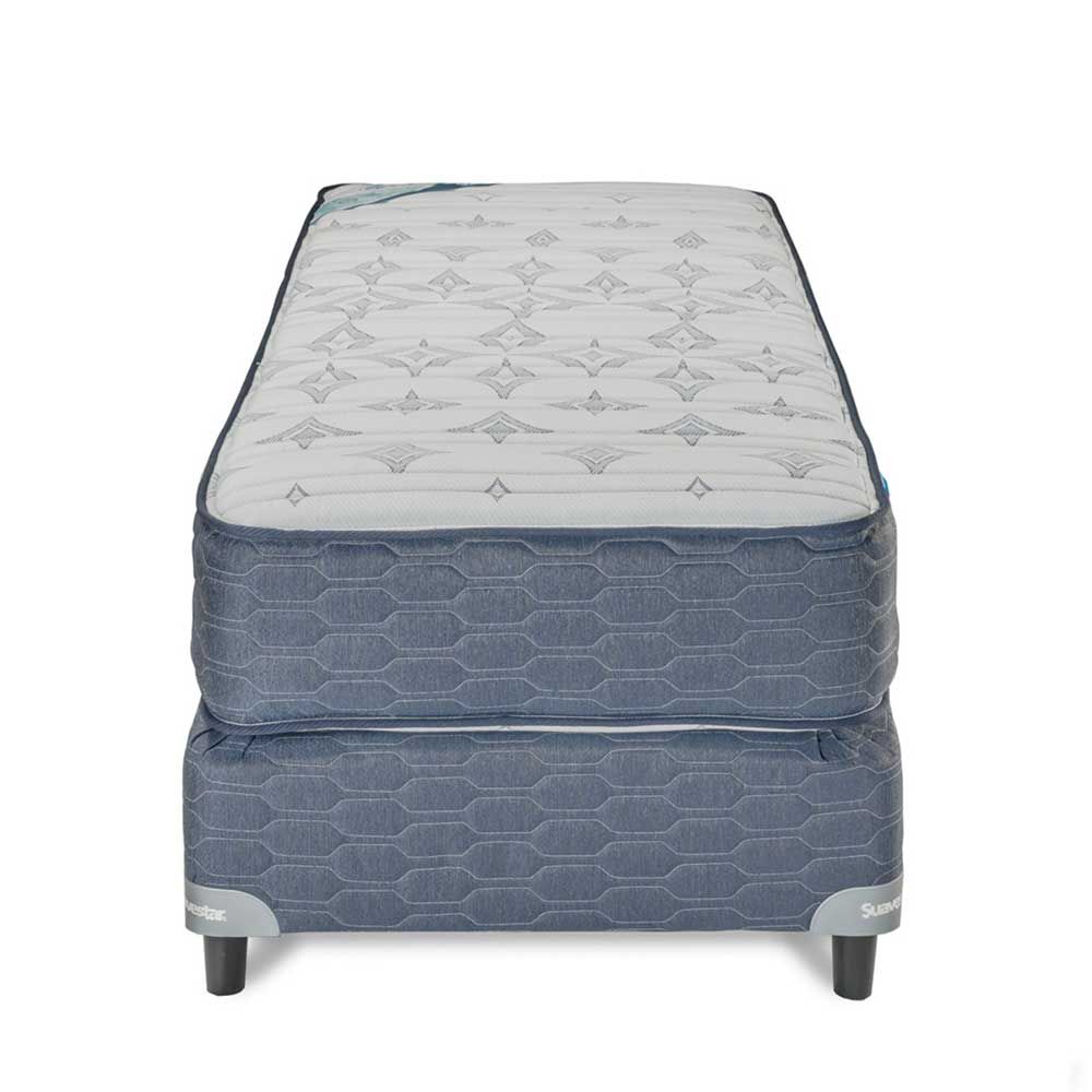 Sommier y Colchón de Resortes 1 Plaza Suavestar Blue Star 190x80cm