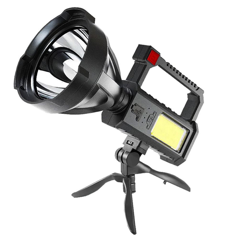 Linterna Led Reflector Recargable con Tripode y Cable Usb