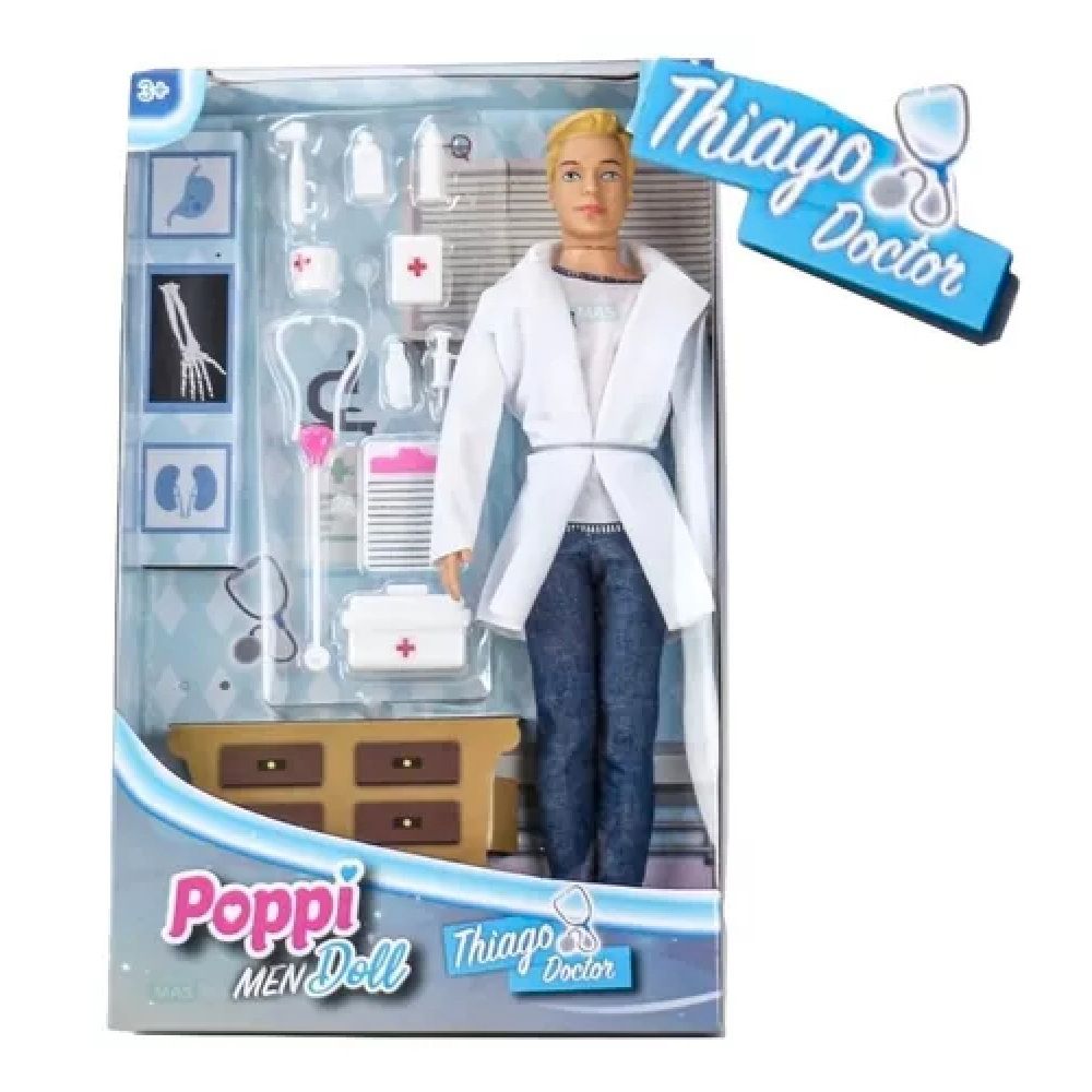 Muñeco Doctor THIAGO Con Accesorios Poppi Men Doll