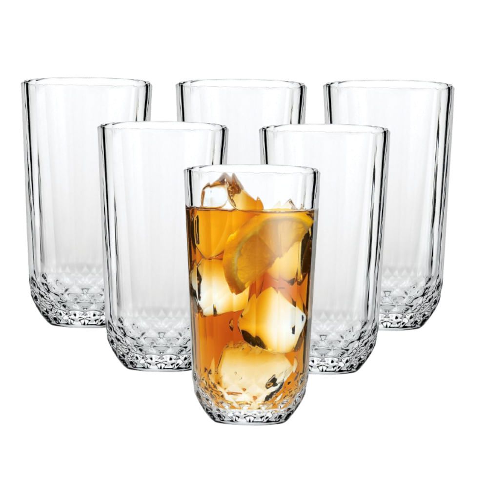 Vaso Copa Agua Tragos Vidrio set x 6 unid 345 ml Diony Pasabahce