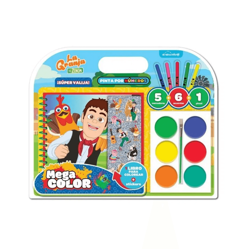 Super Valija Mega Color Varios Personajes La Granja de Zenon