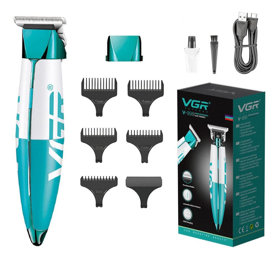 Máquina Corta Pelo Trimmer Patillera Vgr V-958 Recargable