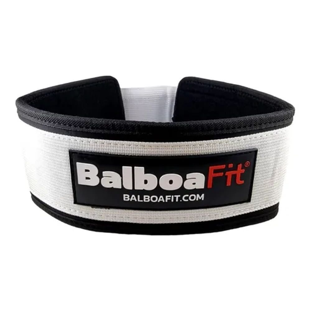 Cinturon Fuerza Recto 4 Pulgadas Balboafit Gimnasio Lumbar Blanco M