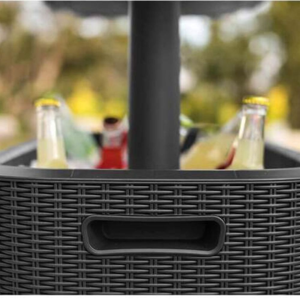 Mesa Keter Bevy Bar Exterior Frapera 56L Marrón Simil Ratan