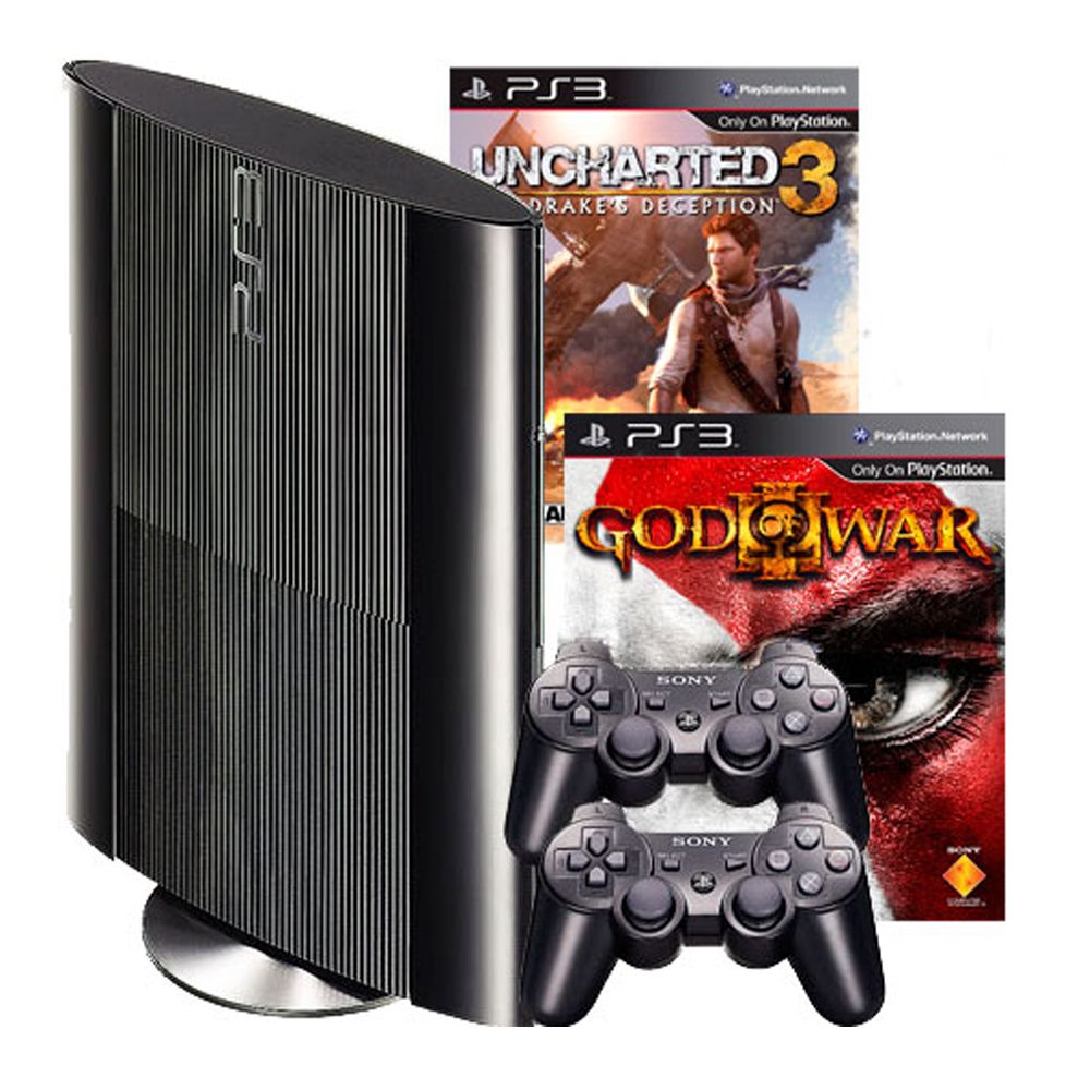 CONSOLA PS3 SONY 500GB GOD OF WAR 3 UNCHARTED 3 DUAL SHOCK 3