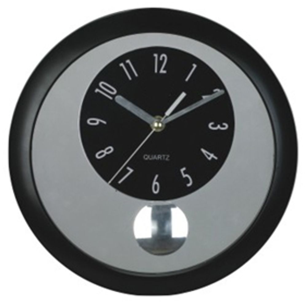 Reloj De Pared Con Pendulo Aro Negro 25 Cm