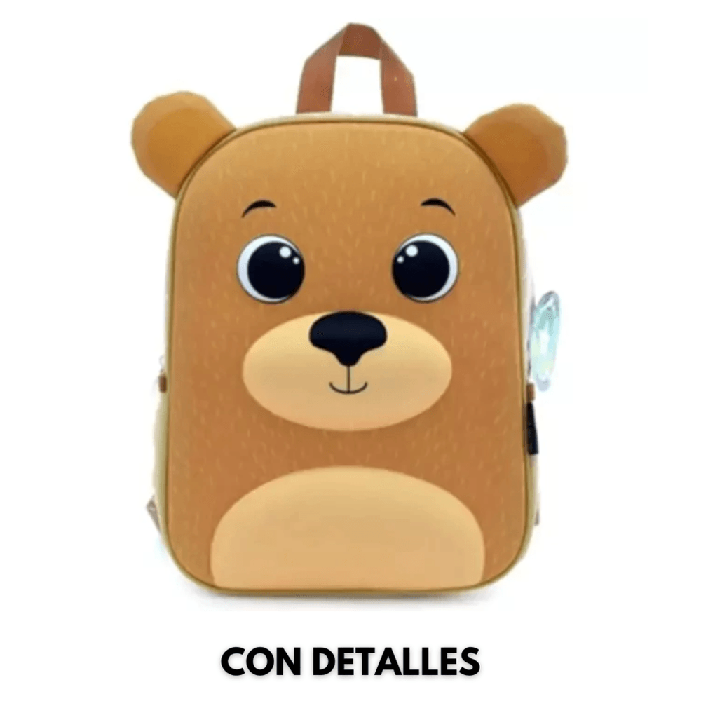 Mochila Oso Con Relieve 30cm Phi Phi Bags Con Detalles