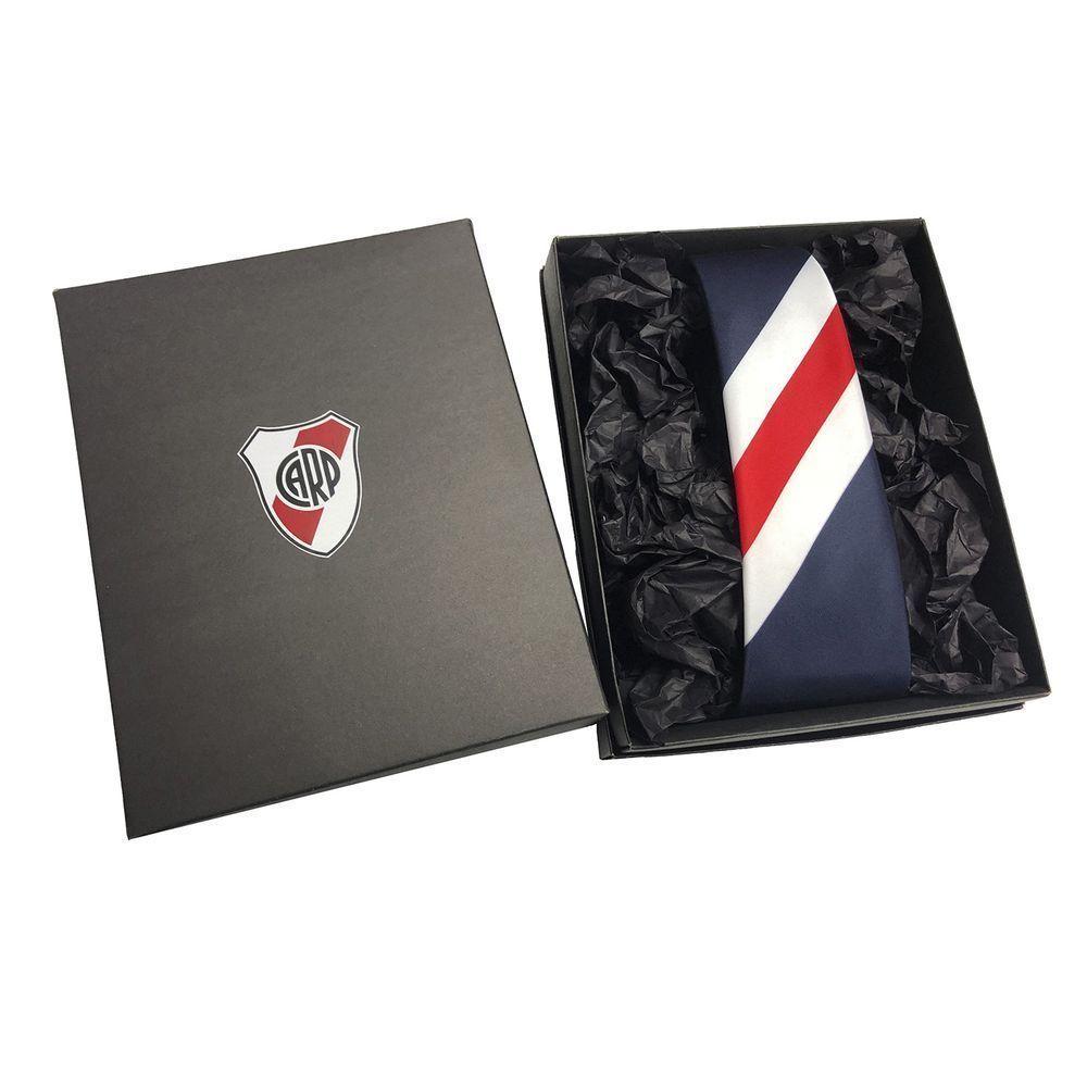 Corbata Sublimada Gallardo Labruna River Plate en Caja Color Azul