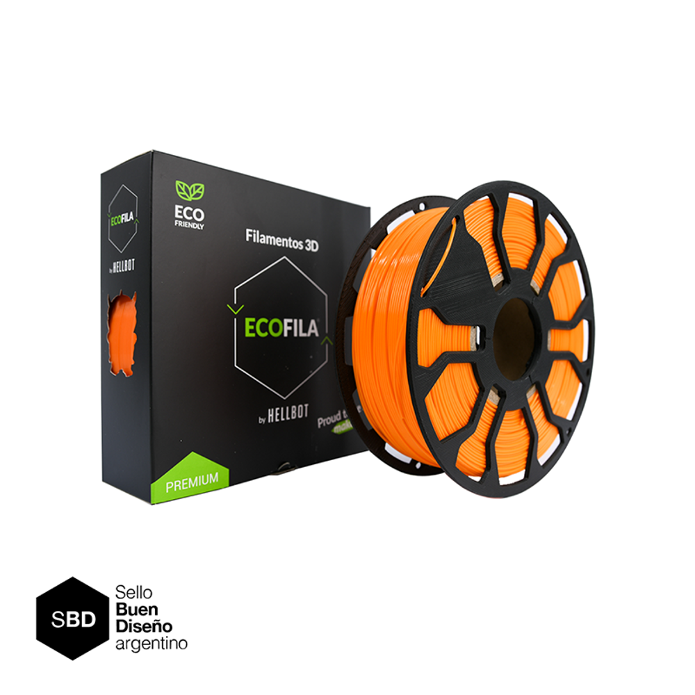 Filamento Hellbot ECOFILA PLA Naranja 1,75mm 1kg
