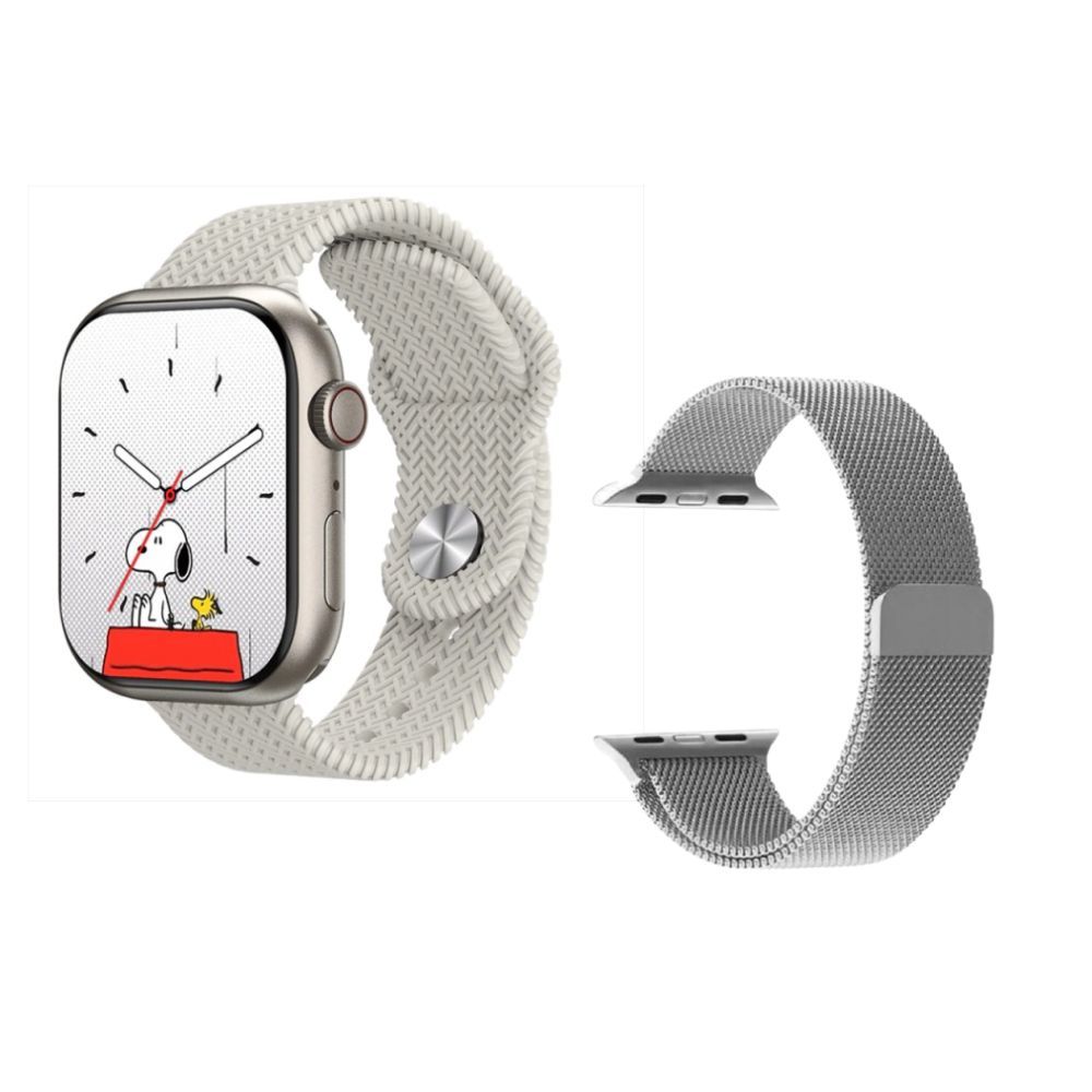 Smartwatch HK9 Pro Max Plus 2gb de Almacenamiento Doble Malla Plateado