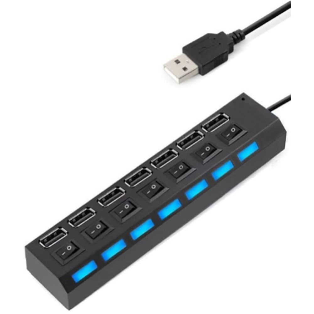 Hub Usb Multiplicador 7 Puertos Usb 2.0 Con Switch On Off