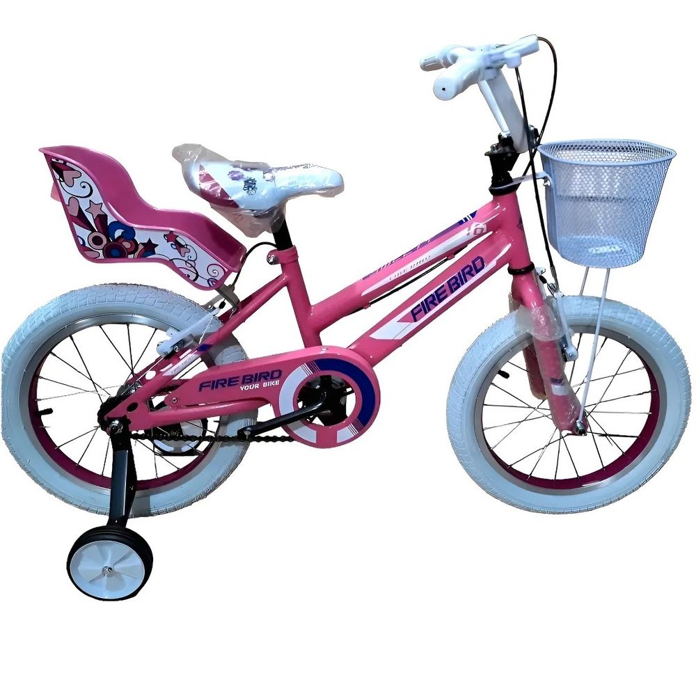 Bici Cross Infantil Firebird R 16 Nena Canasto Porta Muñeca Rosa
