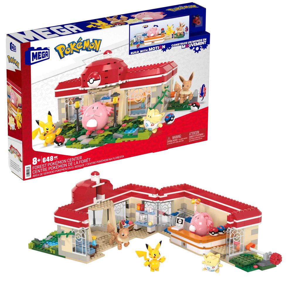 Set de juguetes de construcción MEGA Pokémon Forest Pokémon Center 648 ...