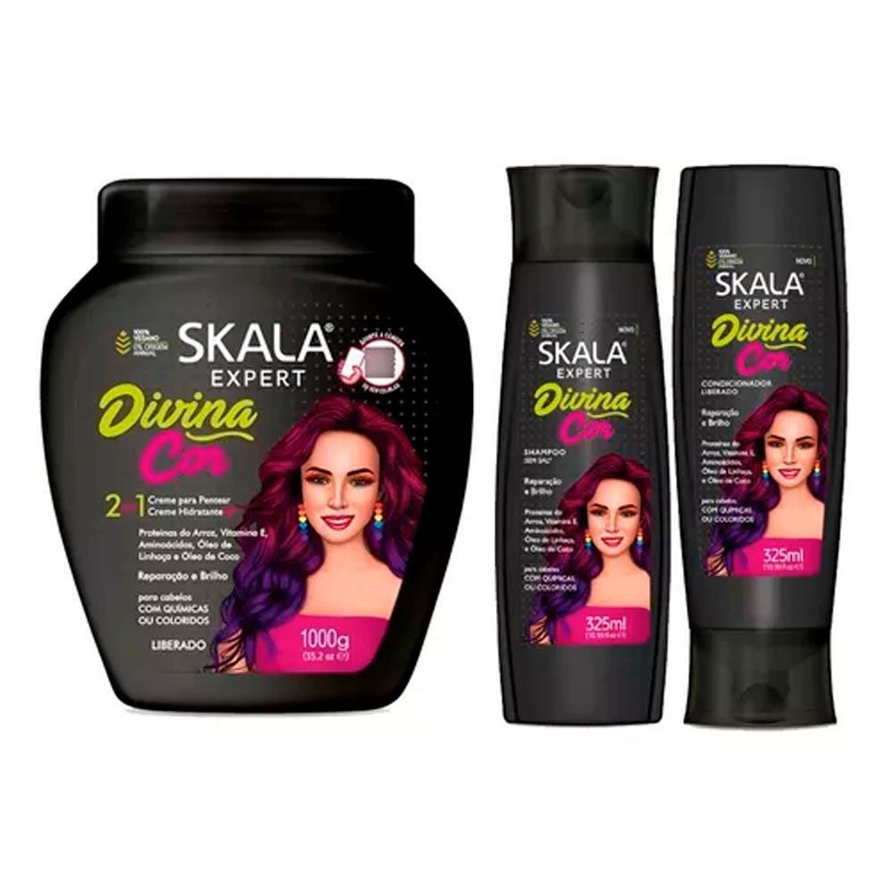 Skala Divina Cor Shampoo + Acondicionador + Mascara Teñidos