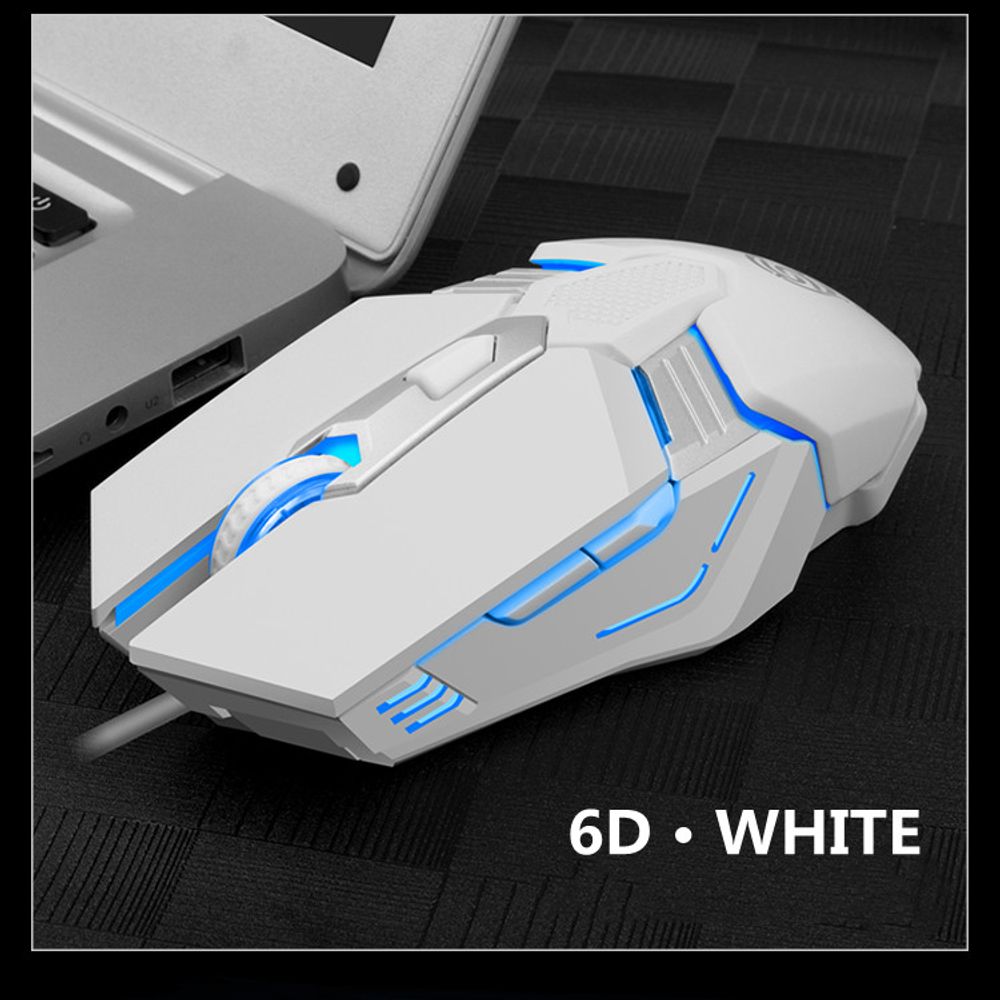 Mouse Gamer Optico 2400 Dpi Rgb k-snake M12 blanco