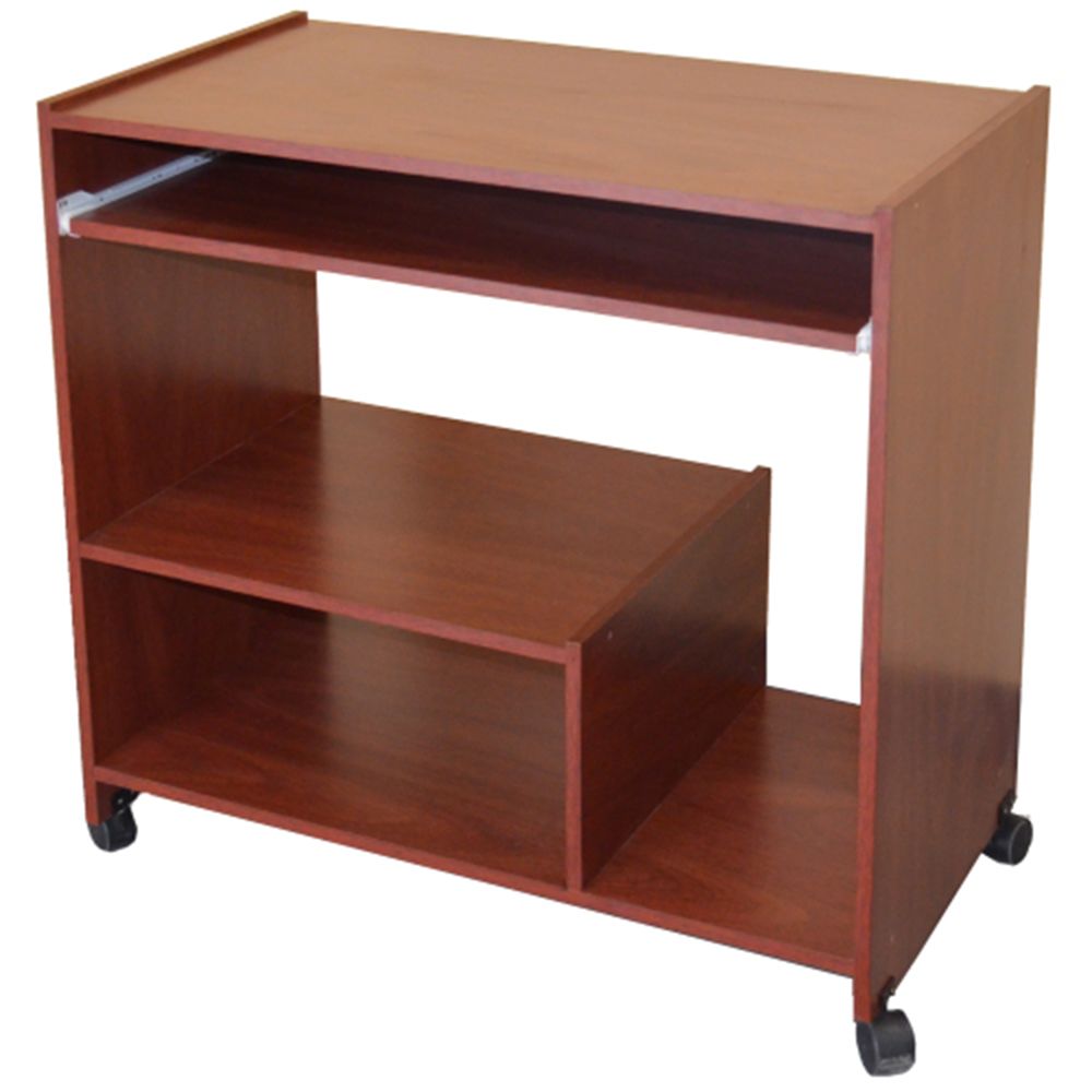 Mesa PC Con Ruedas - Muebles Económicos - Cedro