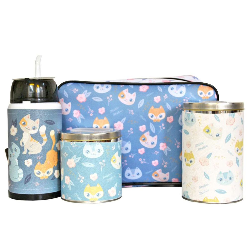 Kit de mate listo con bolso de mano Gatitos Nordicos