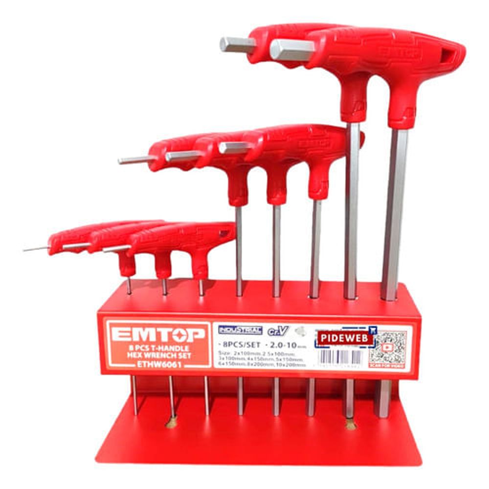 Juego De Llaves Allen En T 8 Pz Milimetricas Mm Hexagonal Ethw6061