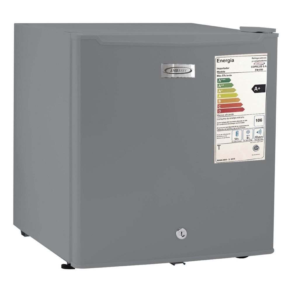 Heladera Mini Bar Frigobar Bajo Mesada Congelador 50l Gris