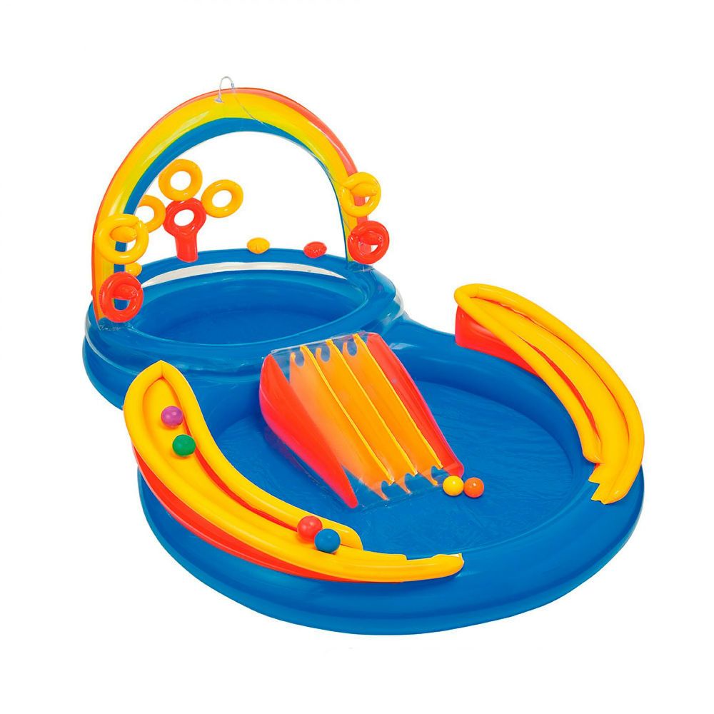Pileta Inflable Intex Play Center Rainbow 227 Litros 297 x 193 x 135 cm