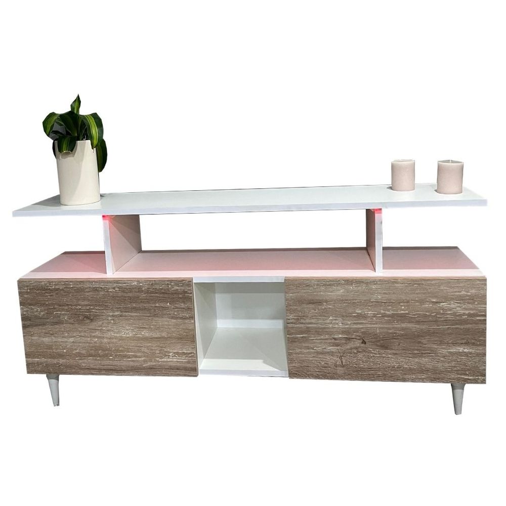 Rack Mueble TV DISEÑO CUBO CON LUZ LED Barak Muebles