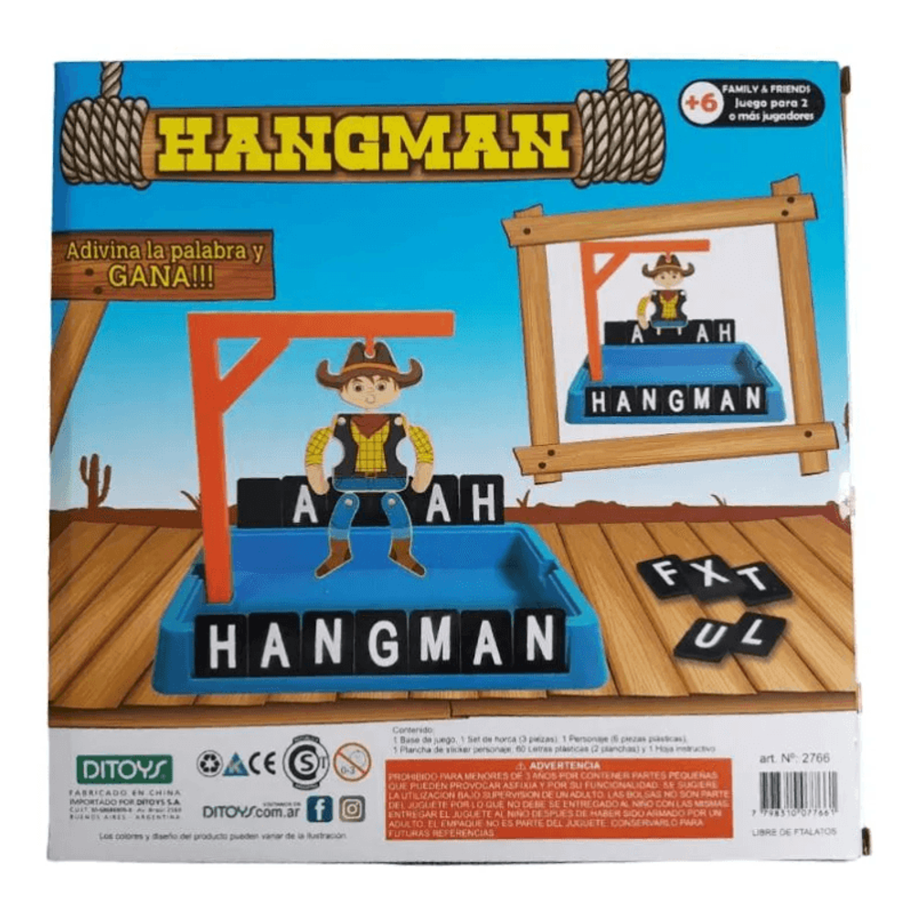 Juego De Mesa Hangman Adiviná La Palabra Y Ganá! 2766 Ditoys
