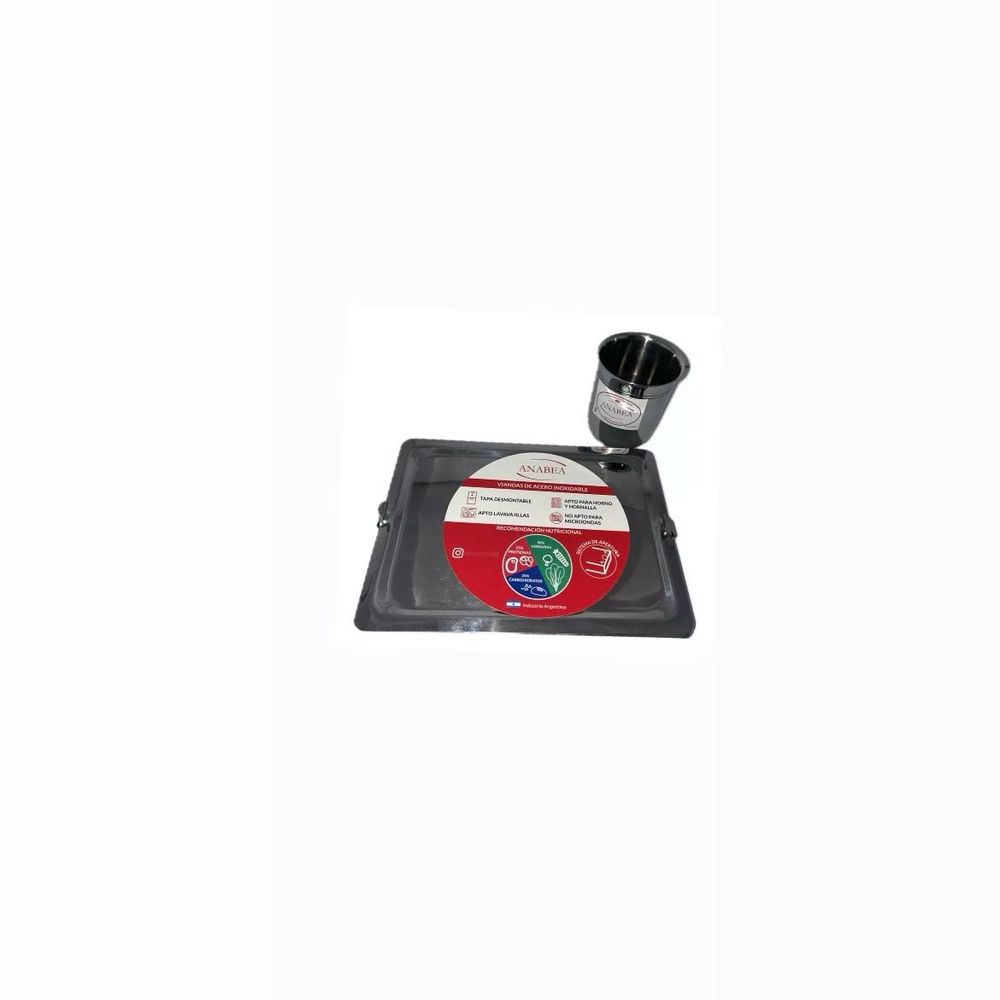 Kit De Vianda 16 X 22 Cms Y Vaso 10 Cm Acero Inox Anabea