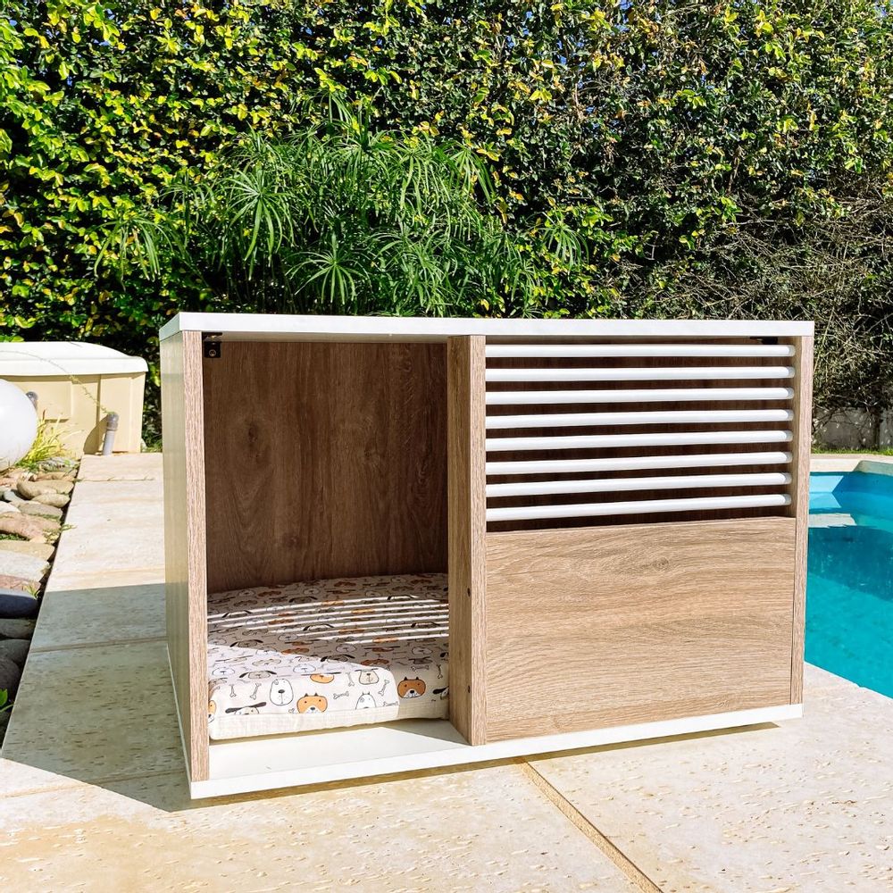 Cama para mascotas Alma Blanco y Báltico