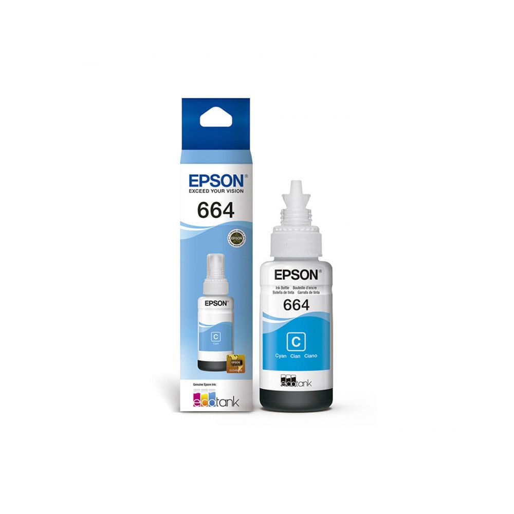 BOTELLA DE TINTA EPSON 664 CYAN L220 L365 L375 L380 L395 L455 L475 L495 ...