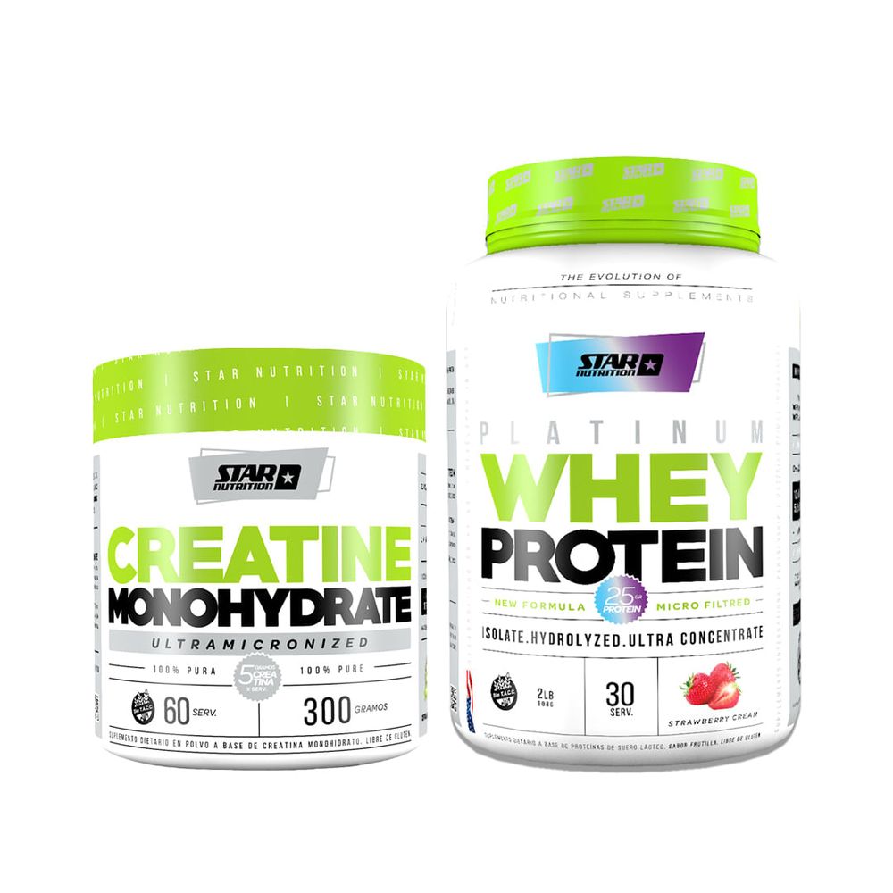 Combo Proteíco Star Nutrition: Proteina Frutilla + Creatina