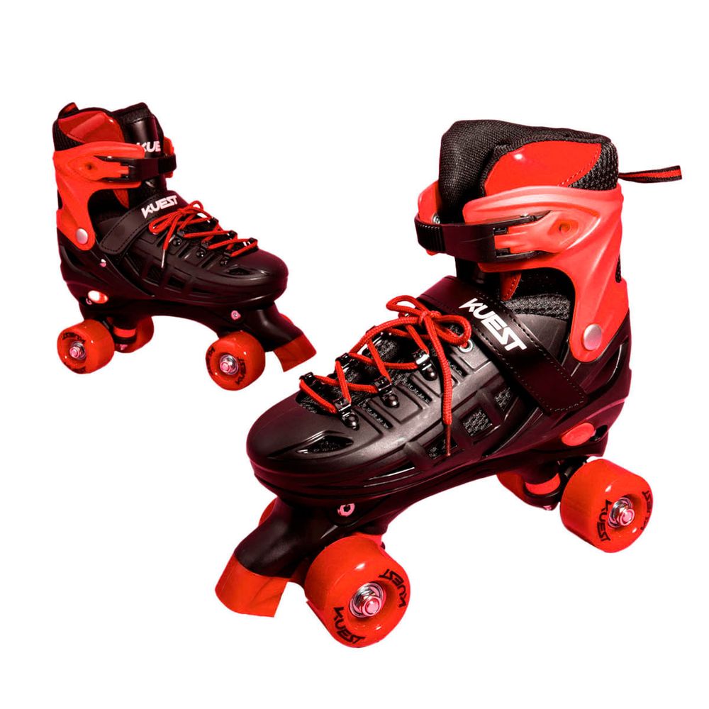 PATINES DE 4 RUEDAS EXTENSIBLE KUEST TALLE L 39-42 NEGRO ROJO