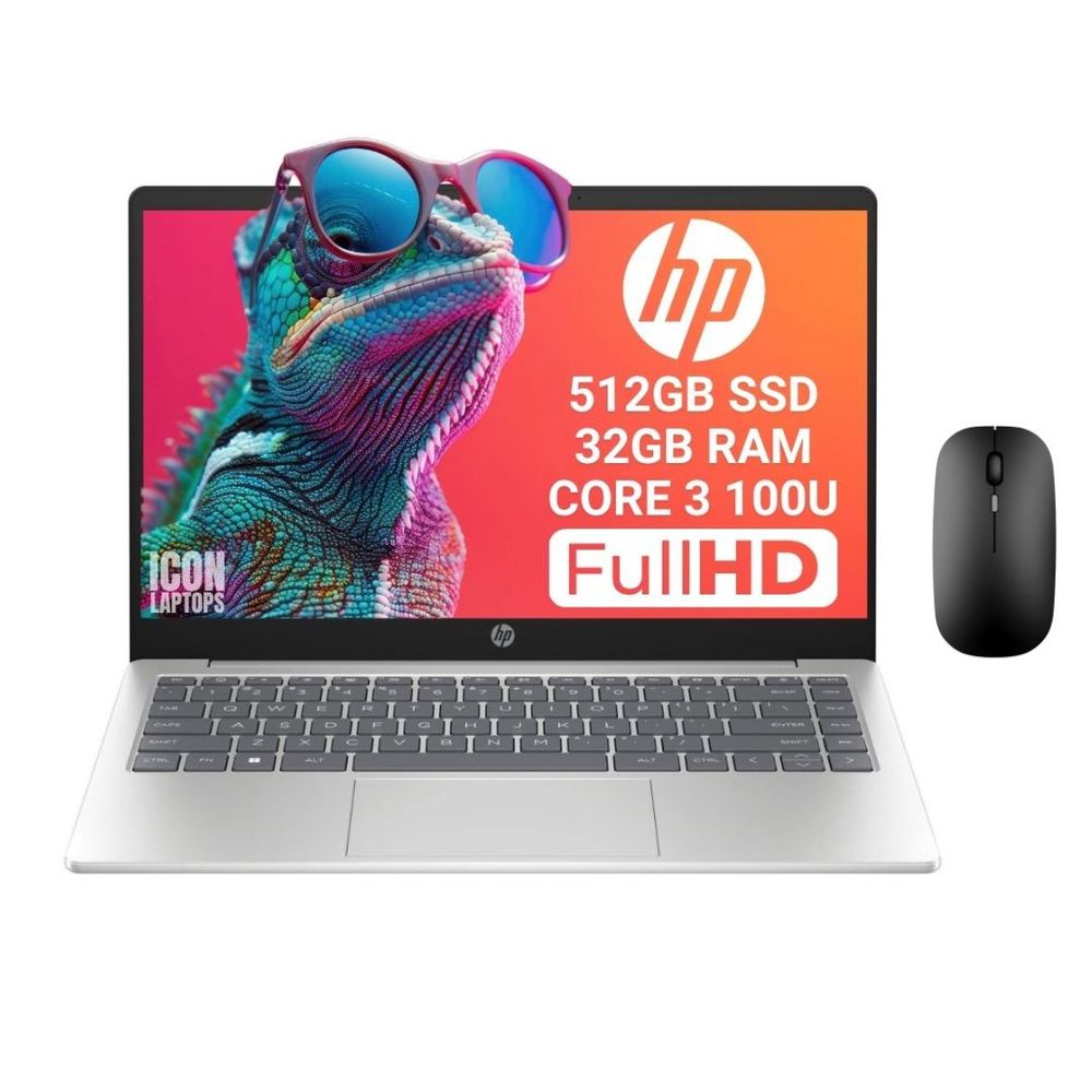 HP Intel Core 3 100U 32GB RAM 512GB SSD Notebook 14" FHD Win 11 Silver
