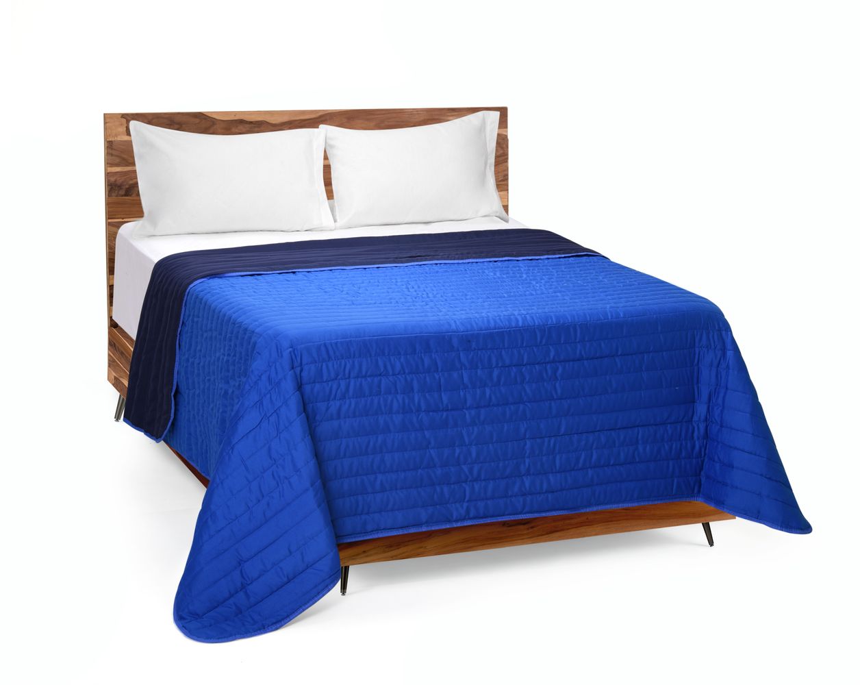 Cubrecama Linea Colors Reversible - Azul/Azul - 2 1/2 Pza