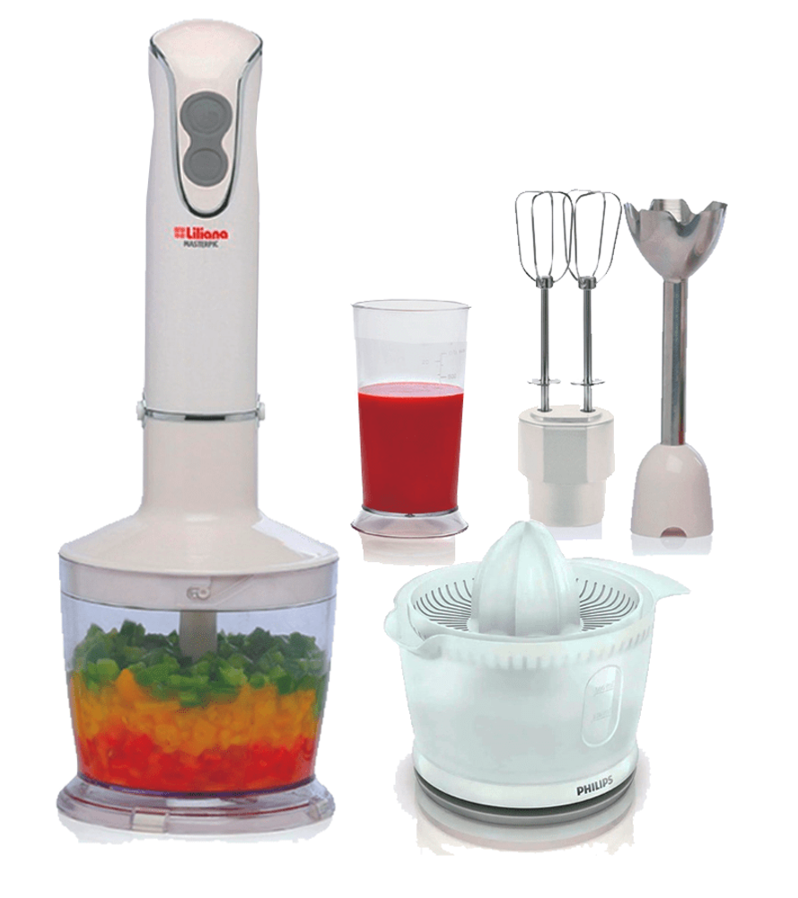 Combo Mixer Liliana Tritura Procesa + Exprimidor De Frutas