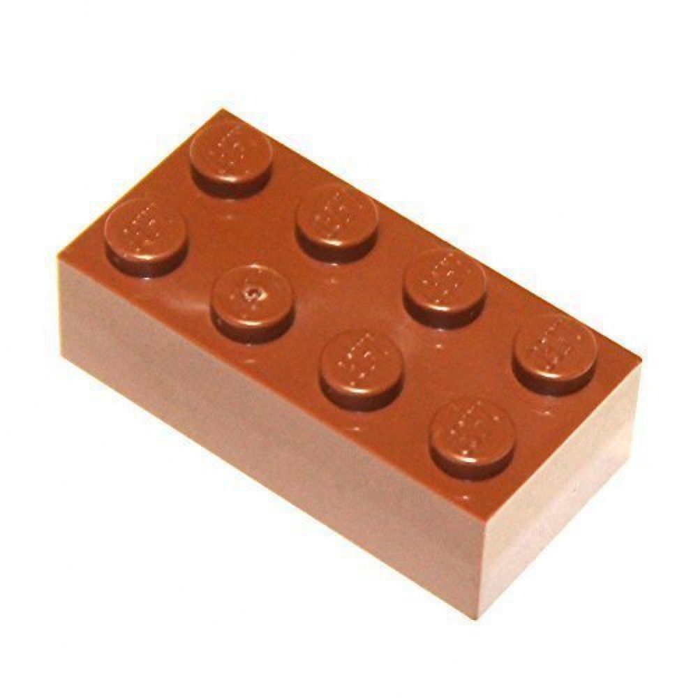 LEGO Parts, ladrillo marrón rojizo 2x4 x 100