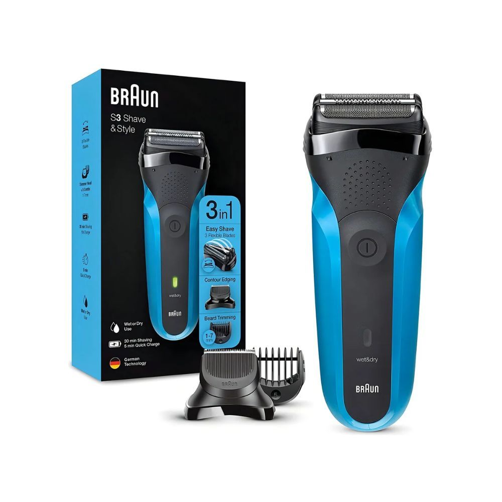 Afeitadora y Recortadora Braun 310 Bt Series 3 Negro y Azul