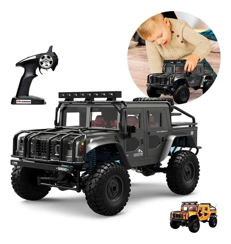 Auto Radio Control 4x4 Truck Aluminio Recargable Luz 1:12
