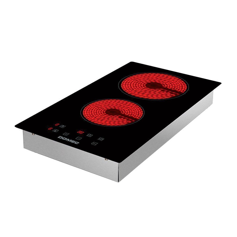 Anafe Eléctrico Domec Vitrocerámico 2 Hornallas T-02