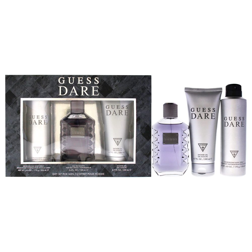 Perfume GUESS DARE para hombre EDT 100 ml + SG 200 ml + spray corporal ...