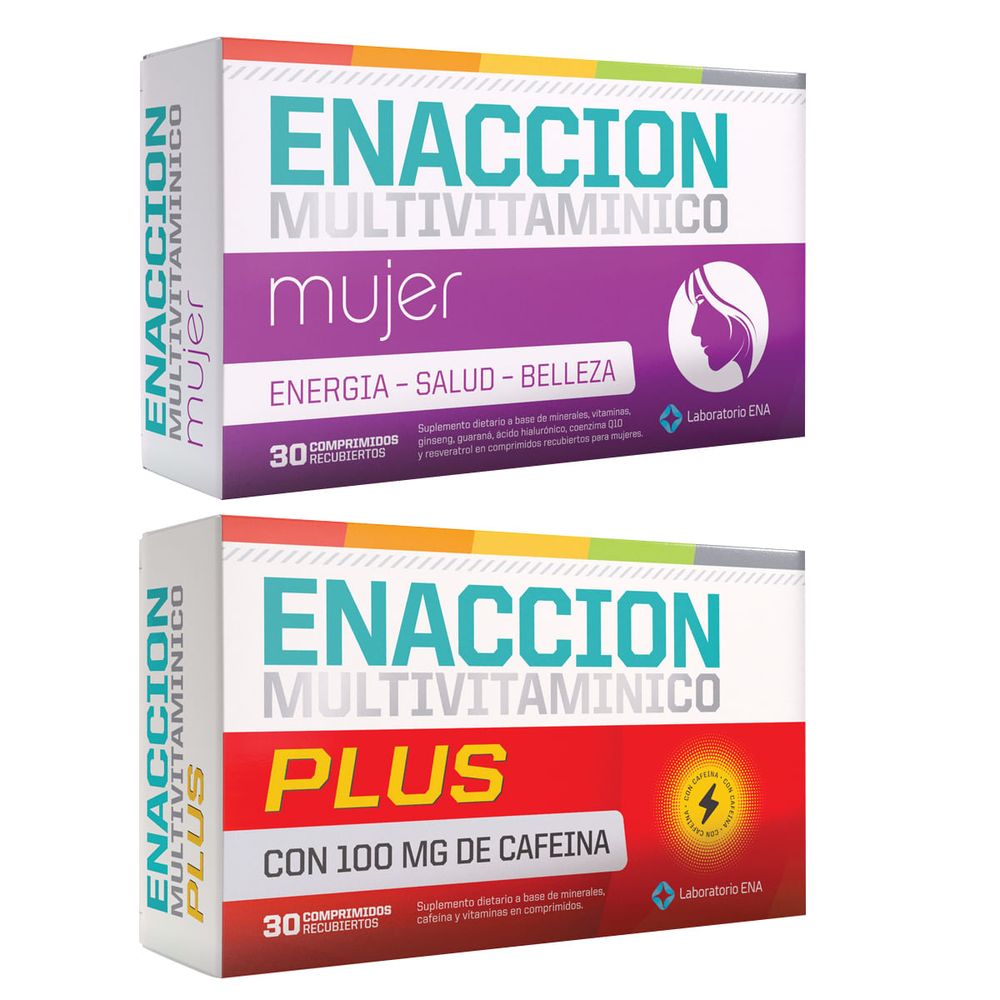 Enacción 60 cp Multivitamínico Mujer + Multivitamínico Plus