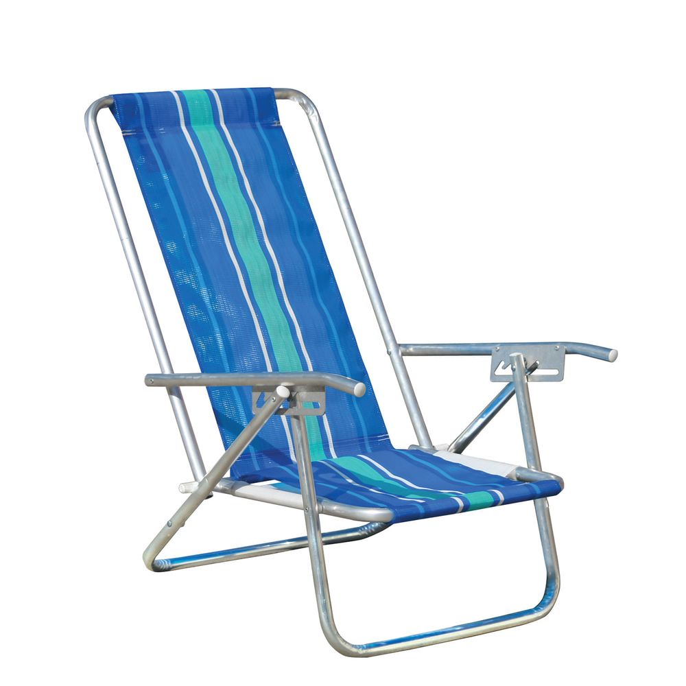 Reposera Reforzada De Aluminio 5 Posiciones Con Apoyo