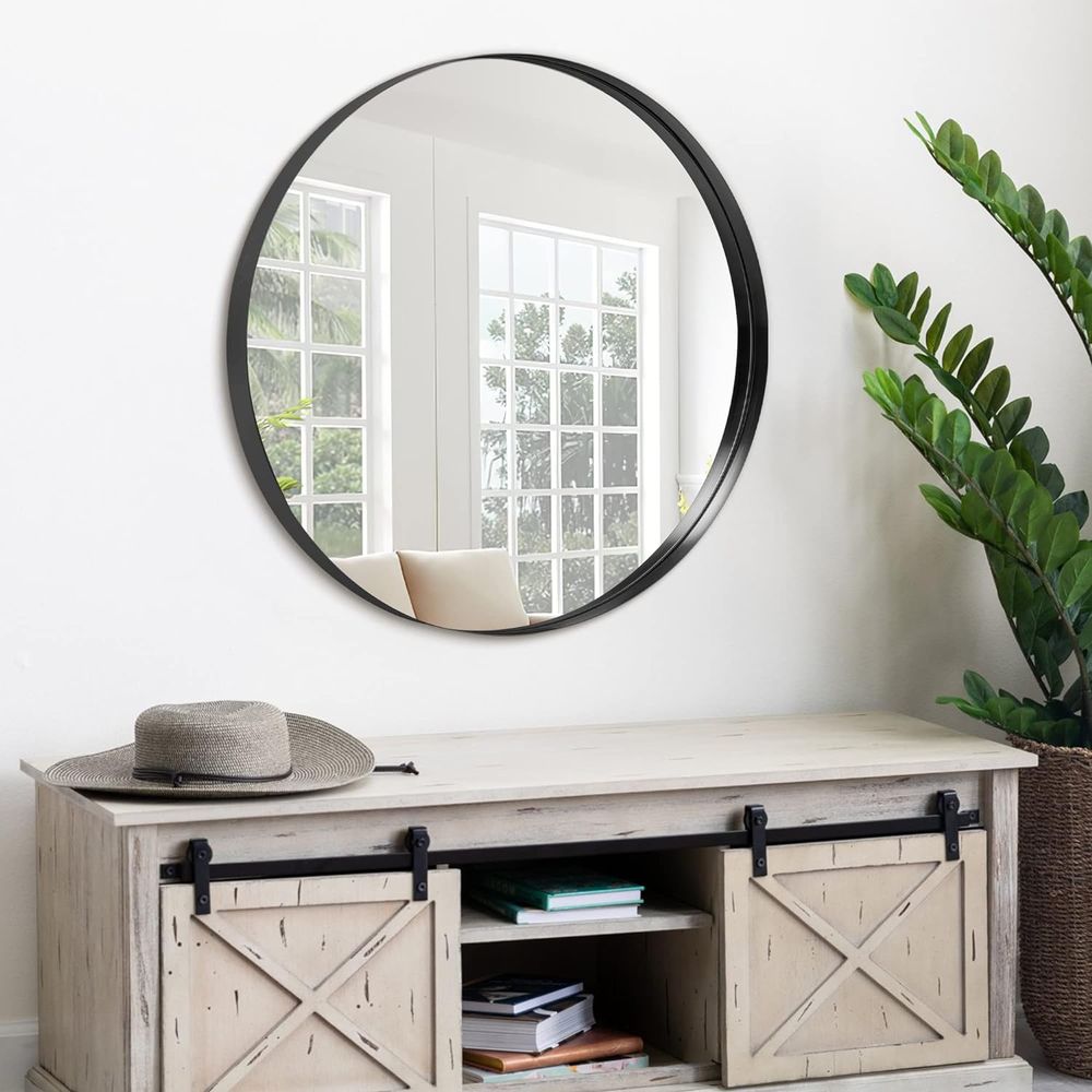 ESPEJO CIRCULAR 70CM MARCO HIERRO NEGRO TOPDECO