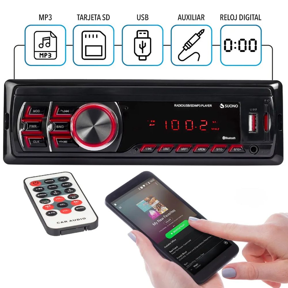 Estereo Desmontable Suono Bluetooth Negro