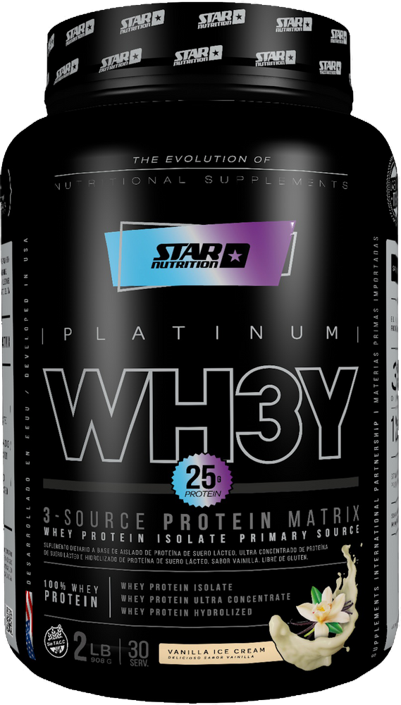 Whey 3 Star Nutrition X 1kg - Proteina Combinada Sabor Vainilla
