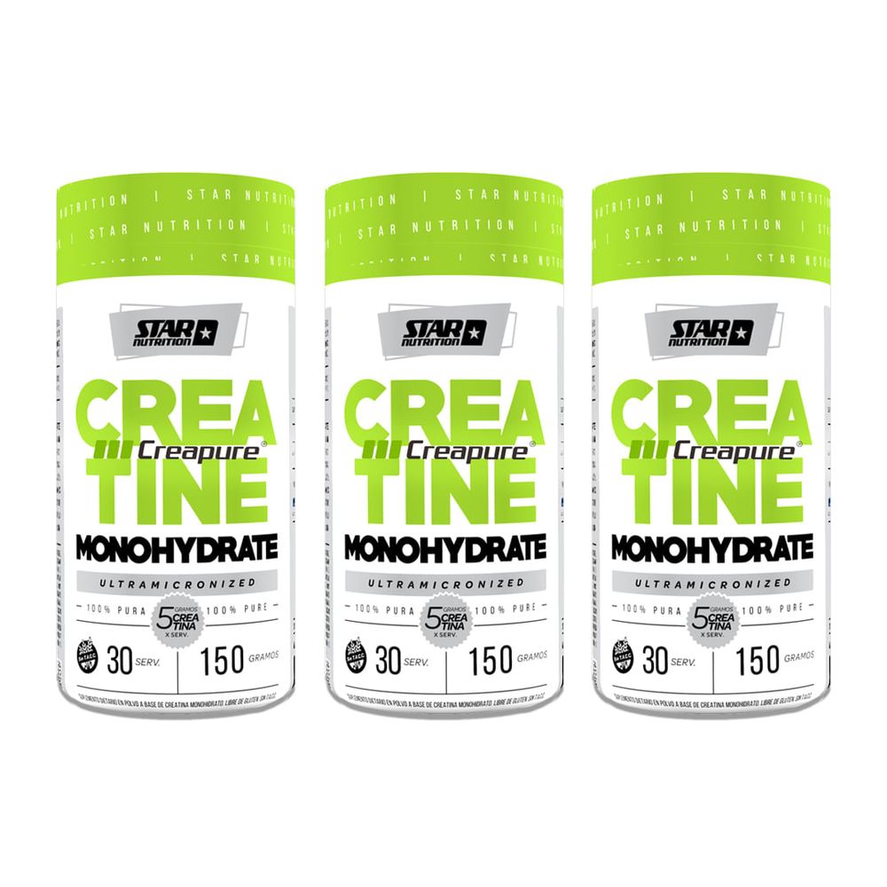 Combo Star Nutrition Creapure Creatina Pura 150g x 3 und