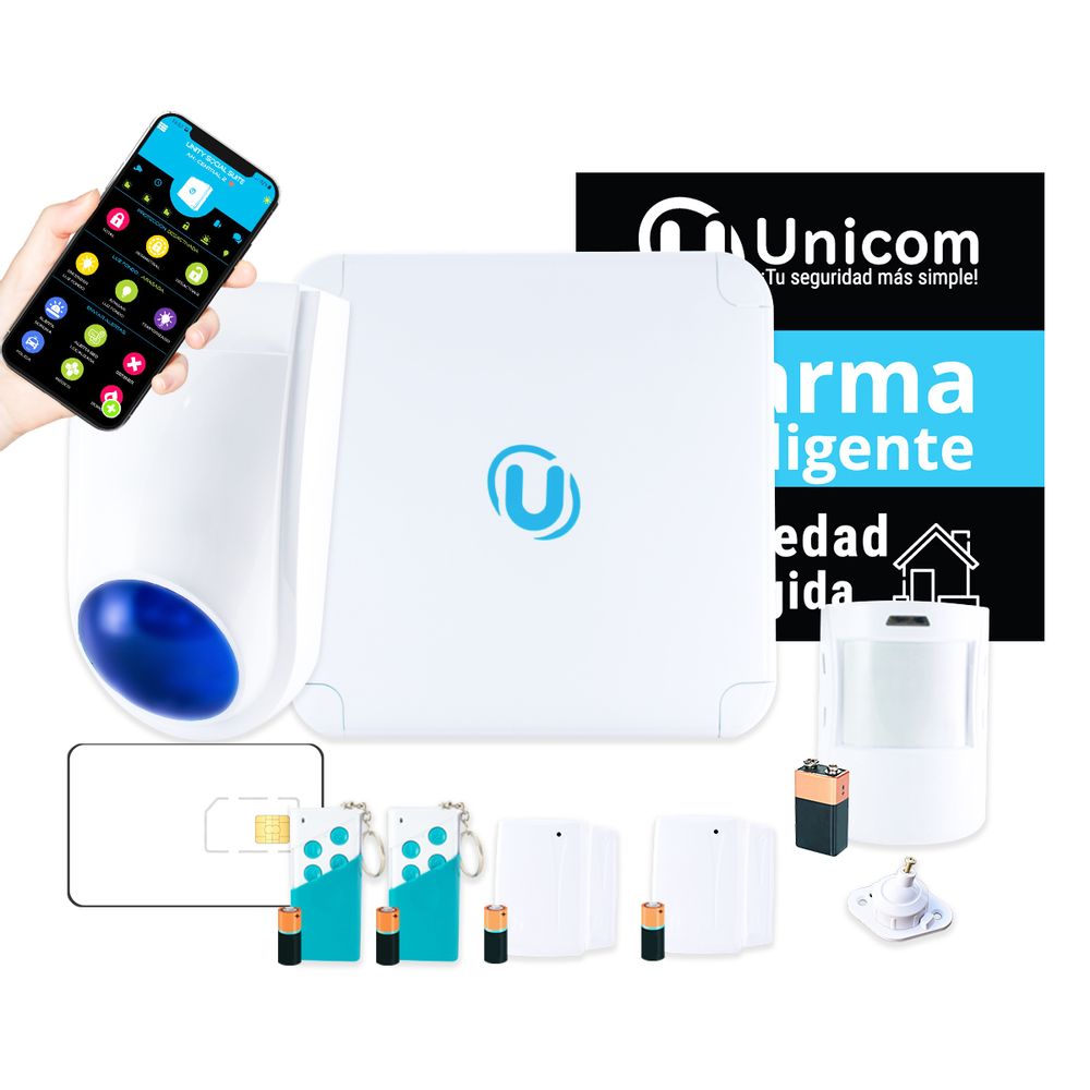 Kit Alarma Domiciliaria Inalámbrica UNICOM HOME